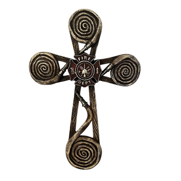 Unbranded | Accents | Fire Department Firefighter Resin Firehouse Cross ...